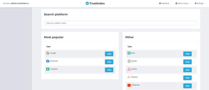 Connect Platforms - List of Available Platforms at Trustindex